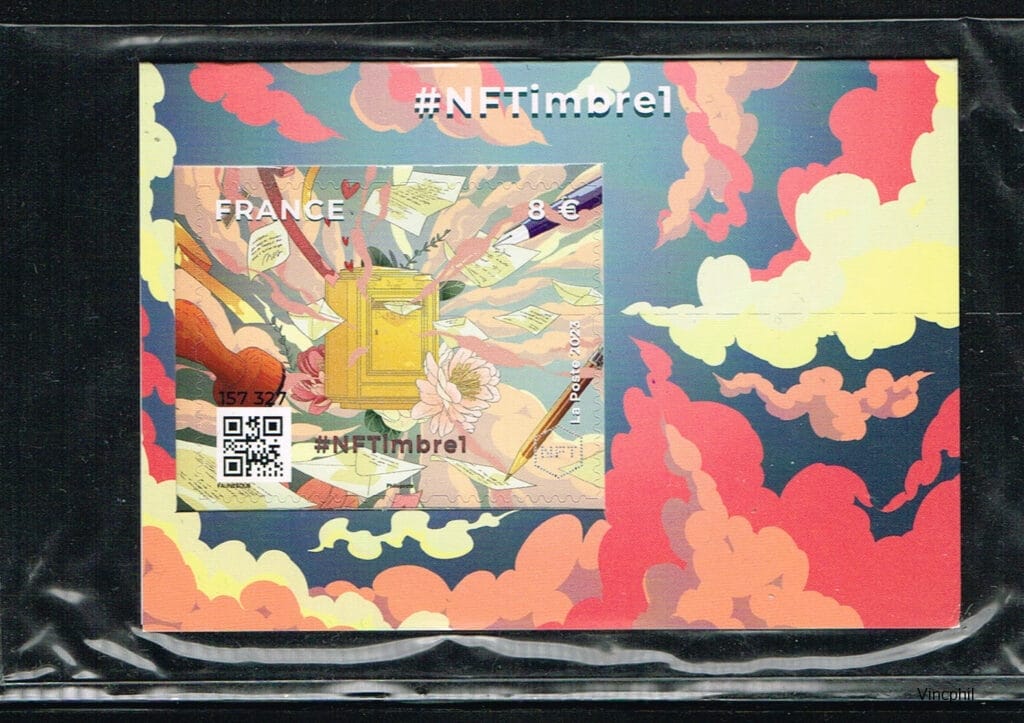 NFtimbre ** Premier timbre NFT Bloc physique seul – Vincennes Philatélie